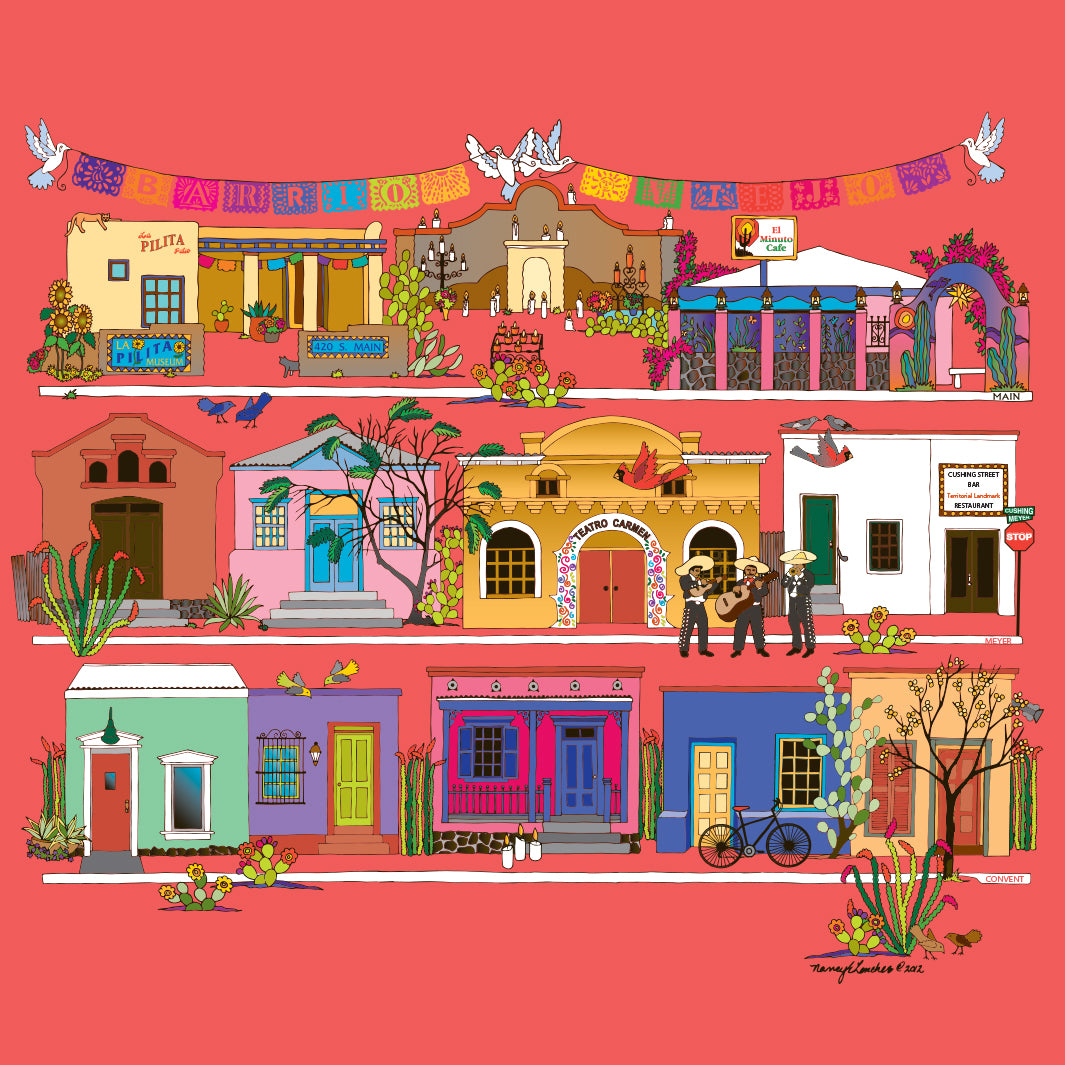 Barrio Viejo in Coral – Sabaku Artwear